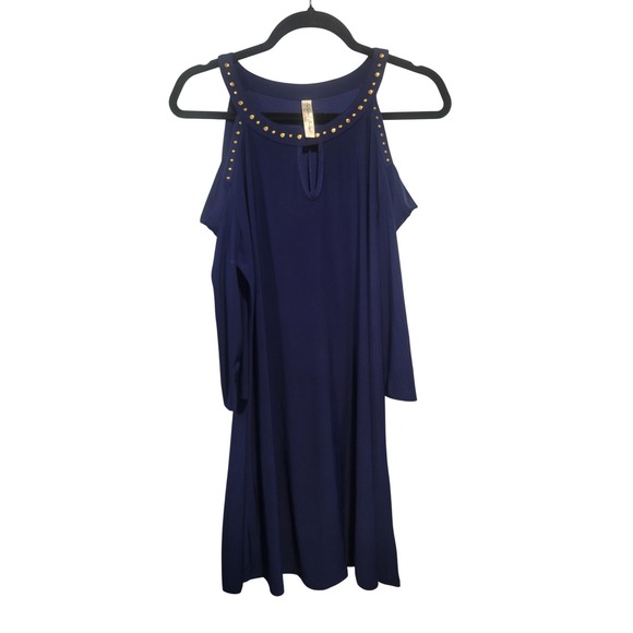 Perceptions | Tops | Perception Women L Royal Blue Cold Shoulder ...